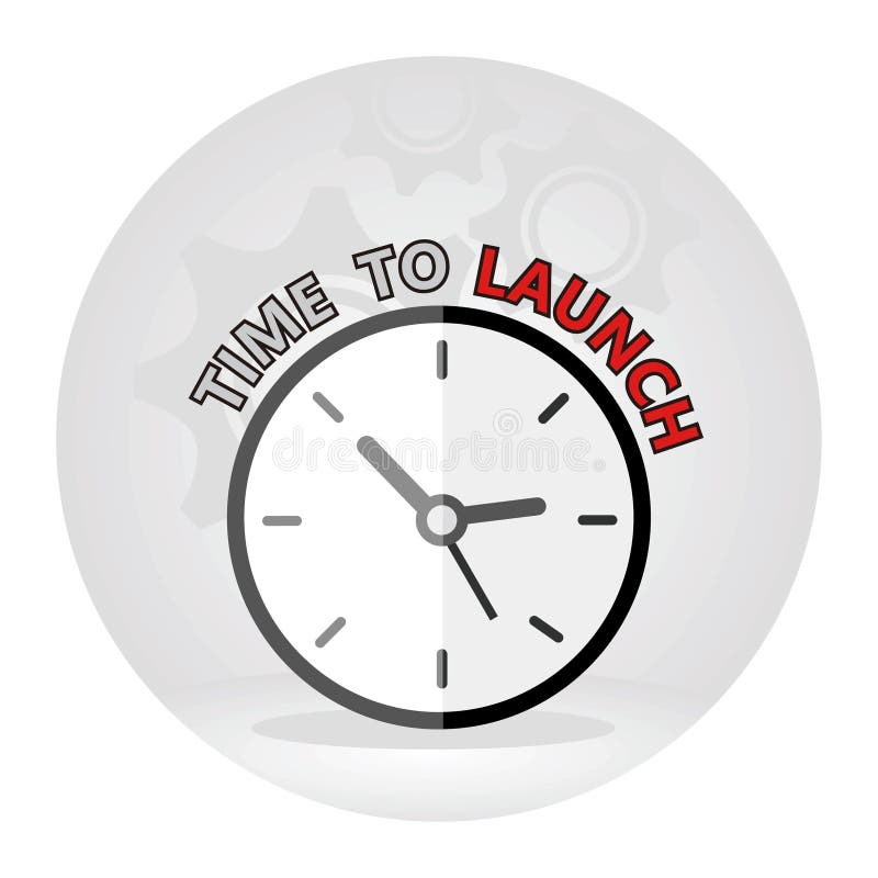 Time To Launch Concept. Hasization with Gear Background. Stock Vector ...