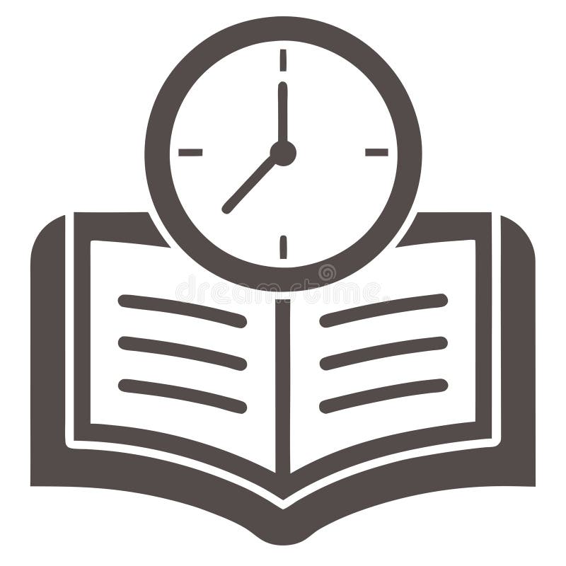 Time To Learn: Book and Clock Icon for Education and Time Management ...