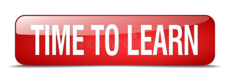 Time to learn button stock vector. Illustration of glass - 119943111