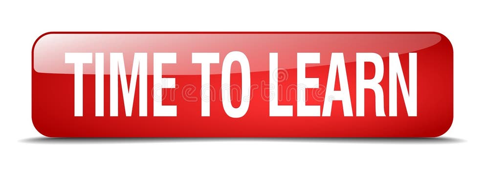 Time to learn button stock vector. Illustration of glass - 119943111