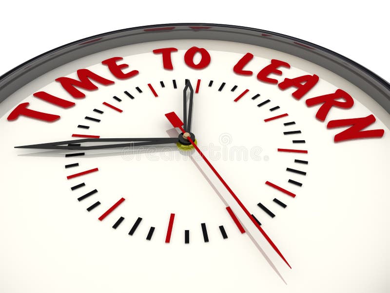 Time To Learn. Clock with Text Stock Illustration - Illustration of ...
