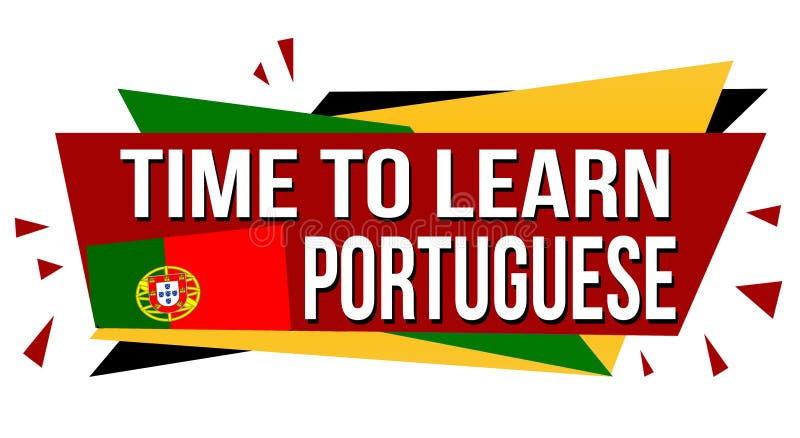 Time To Learn Portuguese Banner Design Stock Vector - Illustration of ...