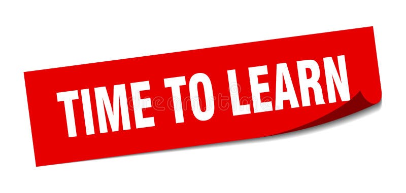 Time to learn sticker. stock vector. Illustration of template - 154002738