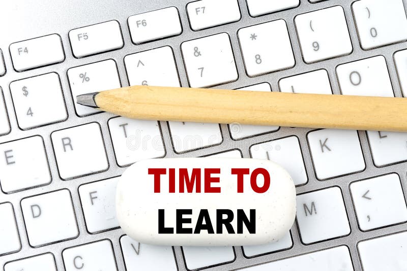 TIME TO LEARN Text on White Paper. the Inscription on the Notebook ...