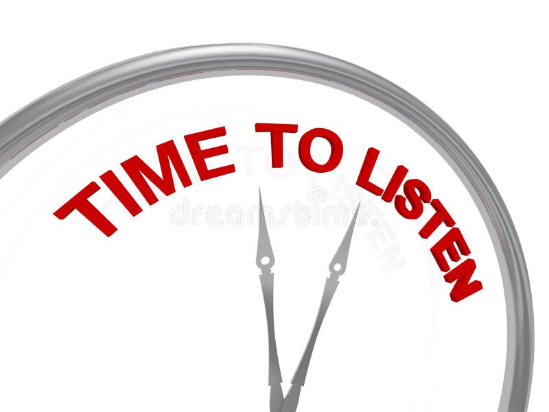 Time to listen on clock stock image. Image of interested - 261608895
