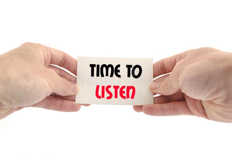 Time To Listen Text Concept Stock Image - Image of male, concept: 86600695