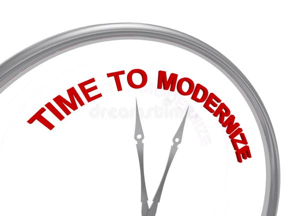 Time to modernize on clock stock illustration. Illustration of ...