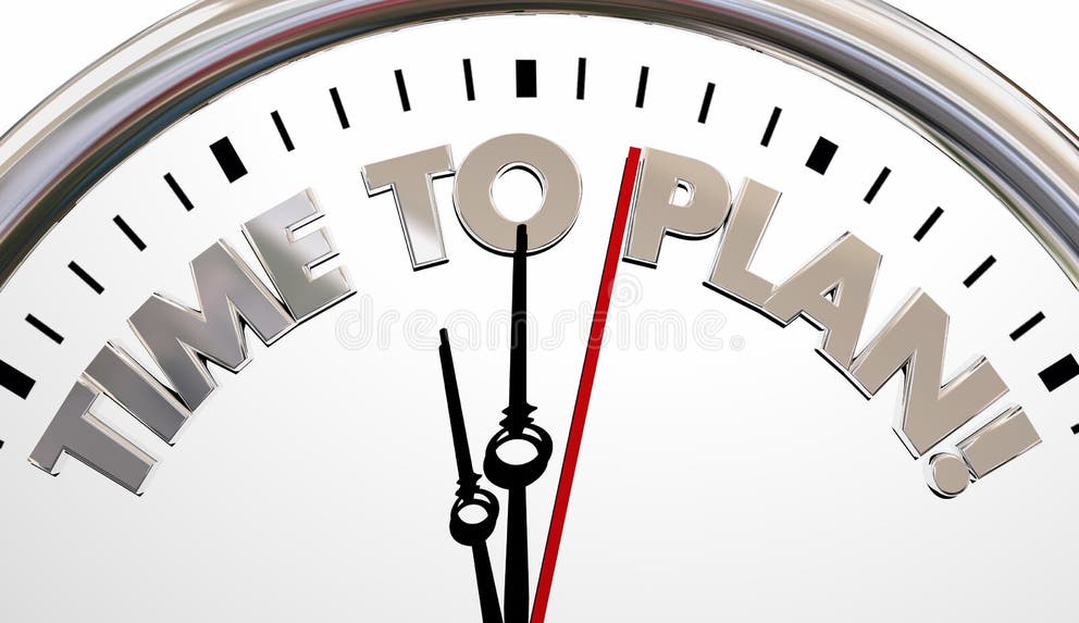 Time To Plan Clock Project Strategy Goal Stock Illustration ...