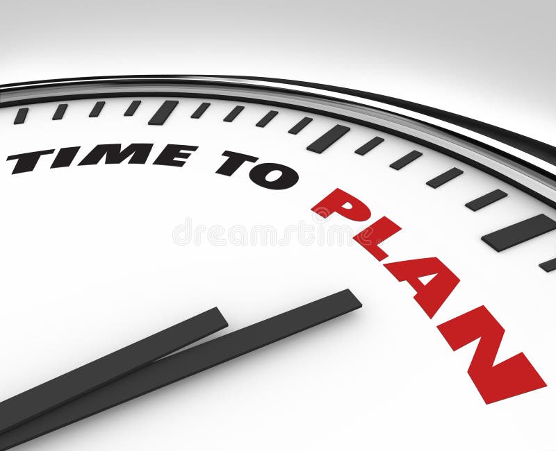 Time To Plan Clock Sphere Planning for Goal Achievement Stock ...