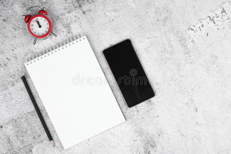 Time To Plan. Phone and Notebook Layout with Pen and Coffee on a Flat ...