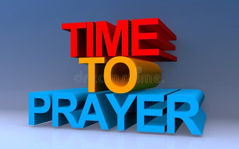 Time to prayer on blue stock illustration. Illustration of spiritual ...