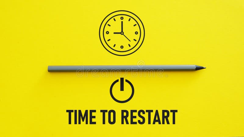 Time To Restart is Shown Using the Text and Picture of the Clock and ...