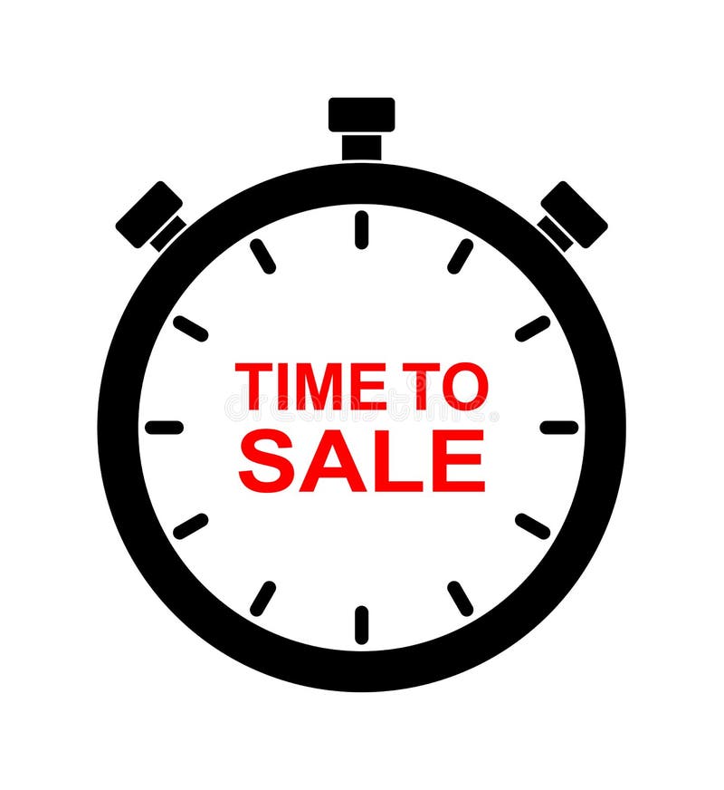 Time To Sale Stopwatch Timer Icon Logo Stock Vector - Illustration of ...