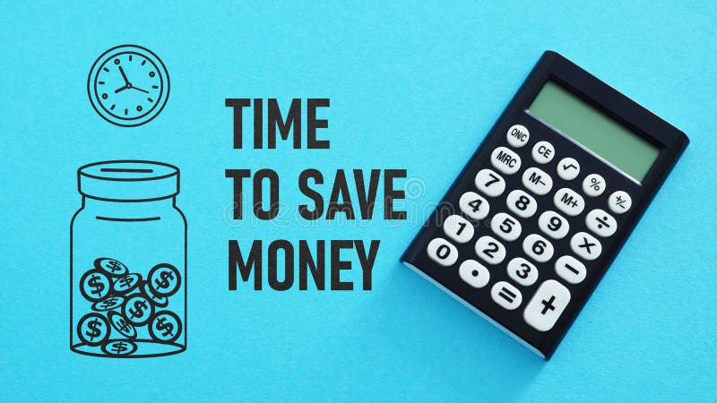 Time To Save Money is Shown Using the Text and Picture of the Clock ...
