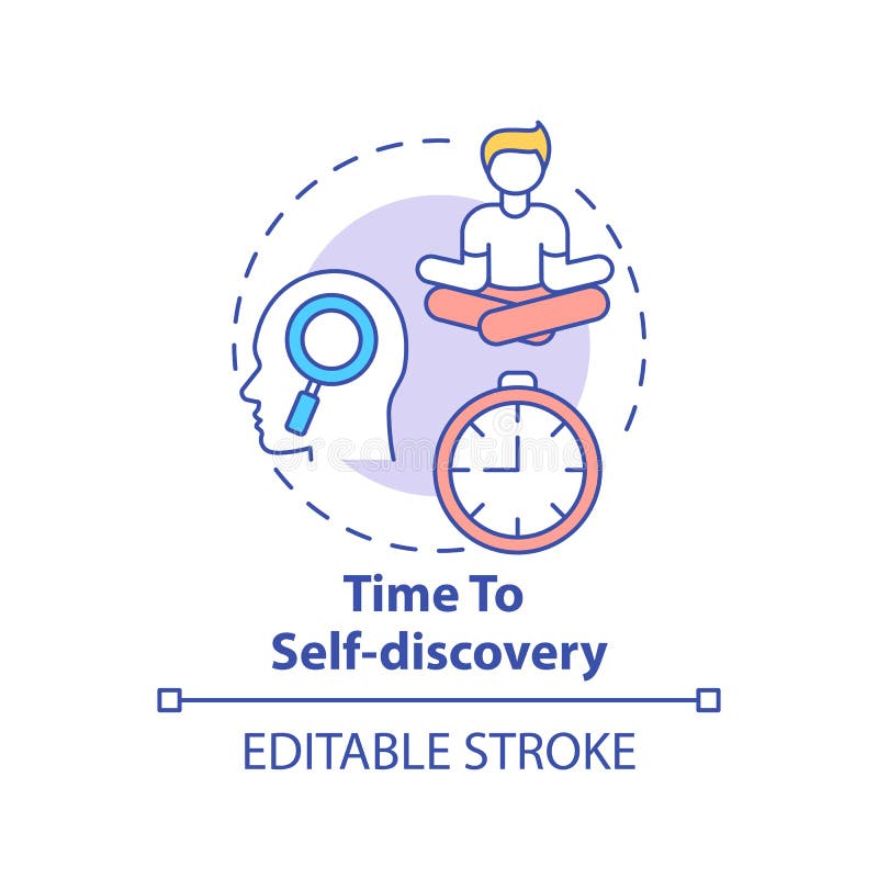 Time To Self Discovery Concept Icon Stock Vector - Illustration of navy ... Time To Self Discovery Concept Icon Stock Vector - Illustration of navy ...