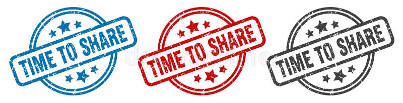 Time To Share Stamp. Time To Share Round Isolated Sign Stock Vector ...