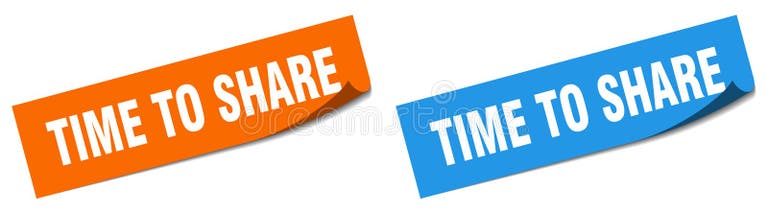 Time To Share Sticker. Time To Share Sign Set Stock Vector ...