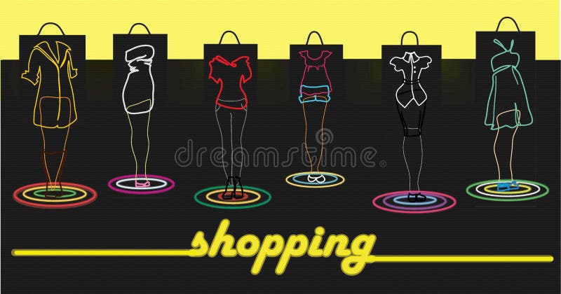 Time to shopping! stock illustration. Illustration of cute - 7925704
