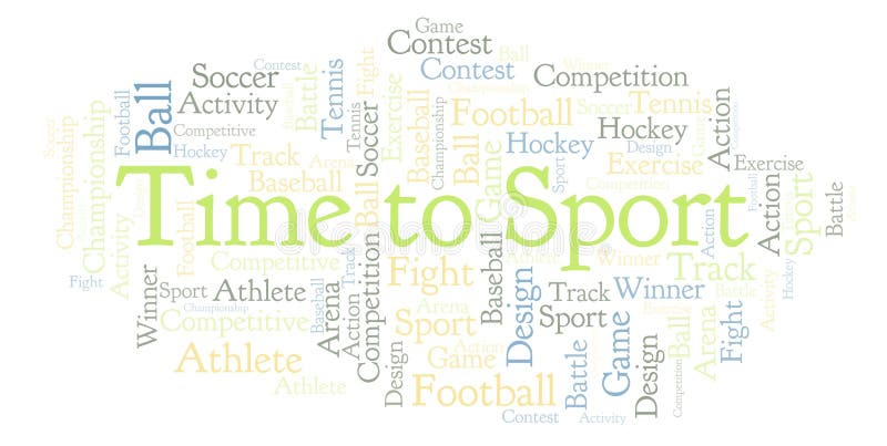 Time to Sport word cloud. stock illustration. Illustration of baseball ...