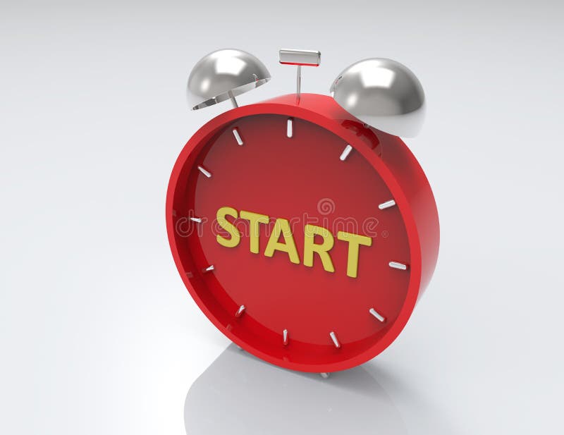 Time To Start Motivation Words and Alarm Clock Stock Illustration ...