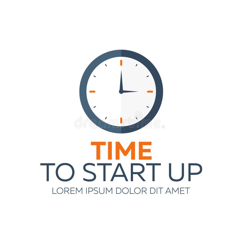 Time To Start Up. Vector Flat Illustration. Stock Illustration ...