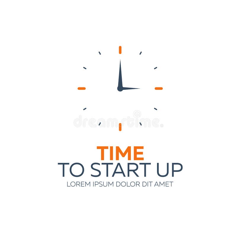 Time To Start Up. Watch. Vector Flat Illustration. Stock Illustration ...