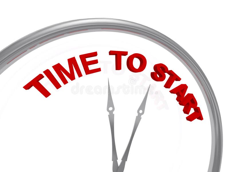Time To Start Word on Clock Stock Illustration - Illustration of ...