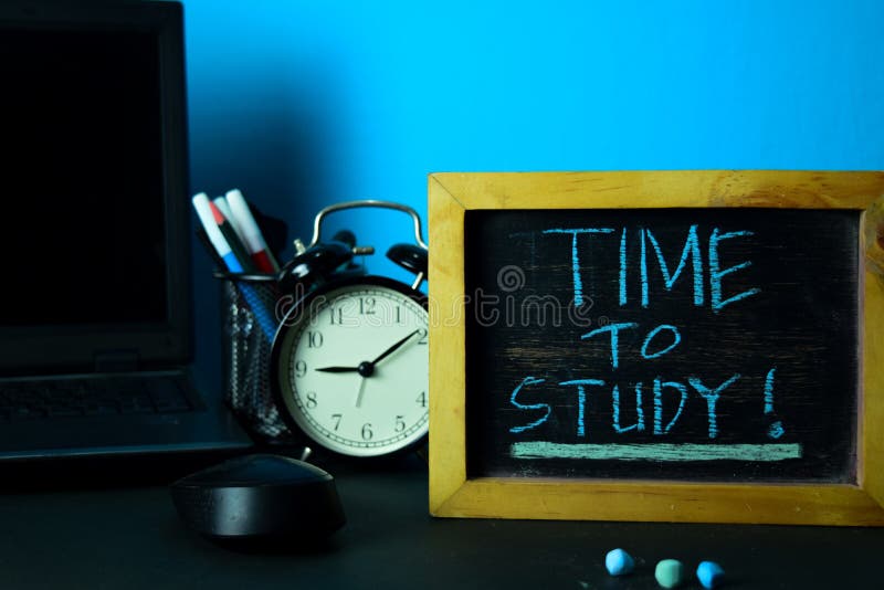 Time To Study! Planning on Background of Working Table with Office ...