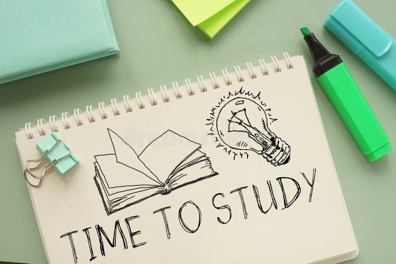 Time To Study is Shown Using the Text Stock Image - Image of sketch ...