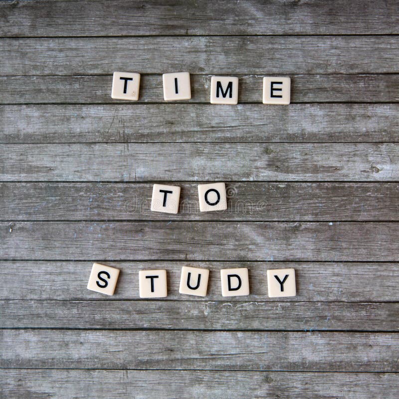 TIME TO STUDY Words is Written on a Wooden Table. TIME TO STUDY Text on ...