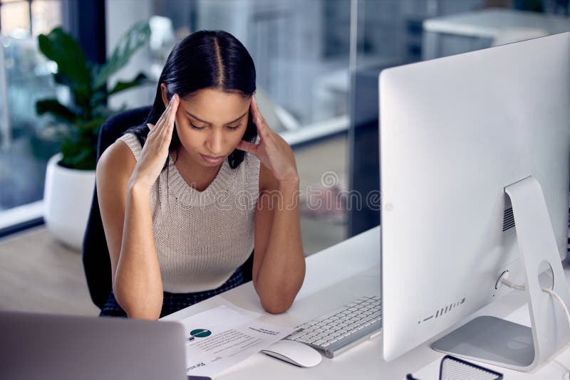 Time To Take a Break. a Female Call Center Worker Experiencing a ...