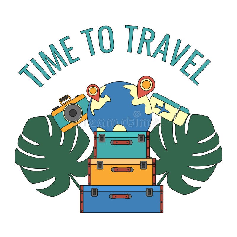 Time to travel stock vector. Illustration of relaxation - 266556788