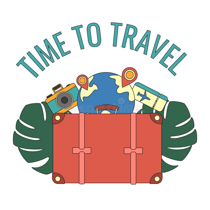 Time to travel stock vector. Illustration of ticket - 266556830