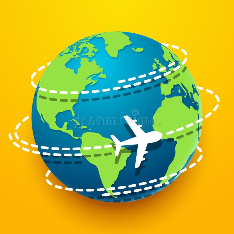 Time To Travel Explore the World with Aircraft Stock Vector ...
