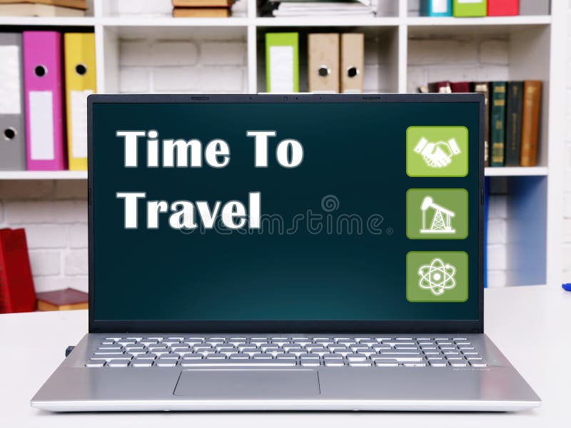 Time To Travel Phrase on the Computer Stock Image - Image of tunnel ...