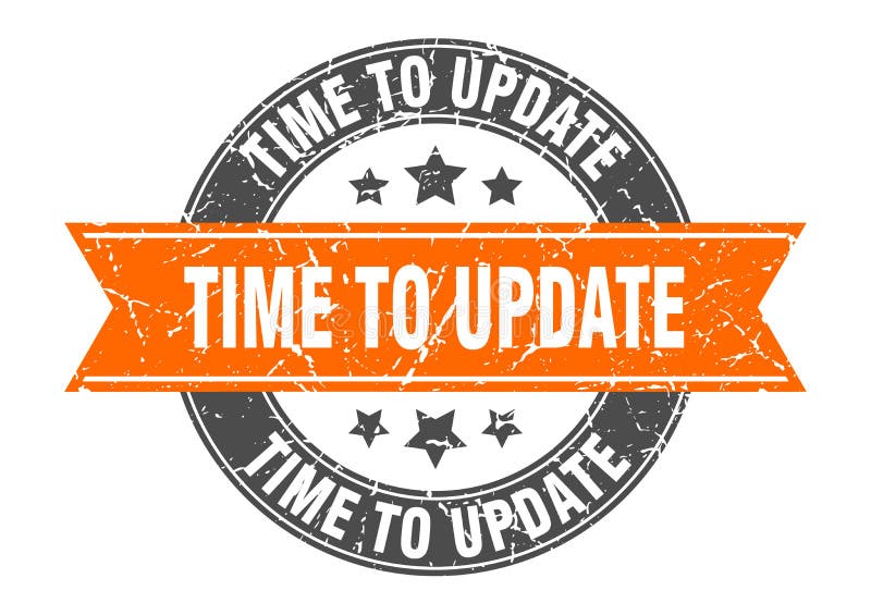 Time to update stamp stock vector. Illustration of button - 162725341