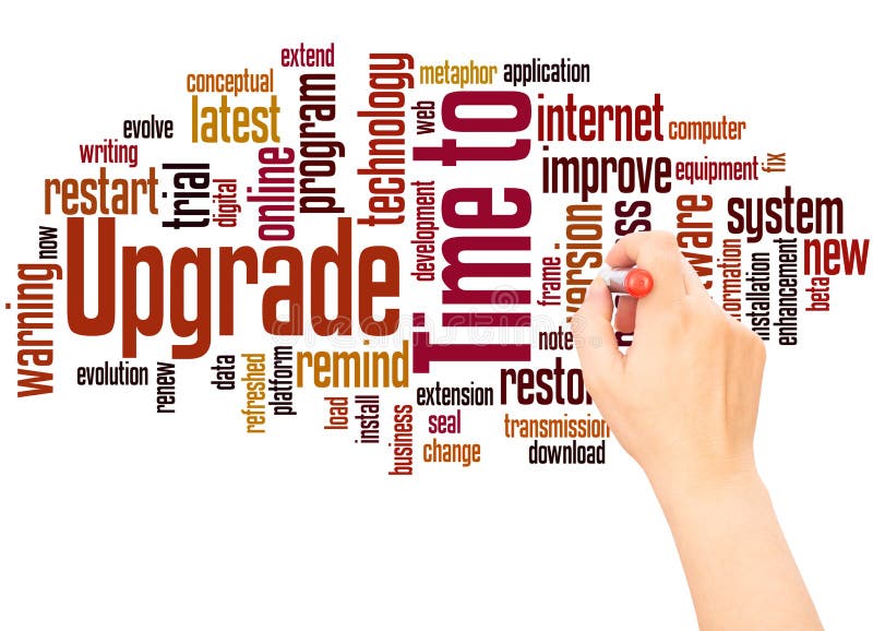 Upgrade word concept stock photo. Image of arrow, notebook - 142728084