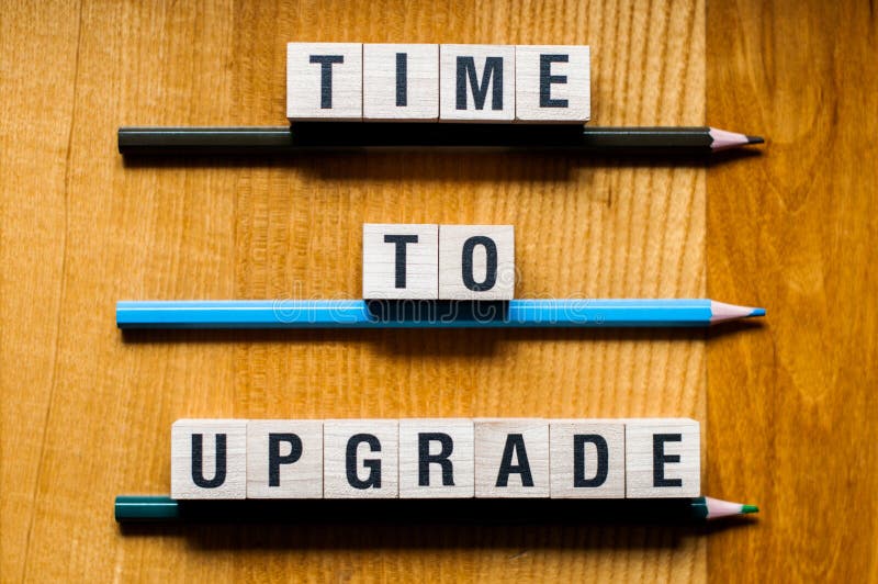 Upgrade word concept stock photo. Image of arrow, notebook - 142728084