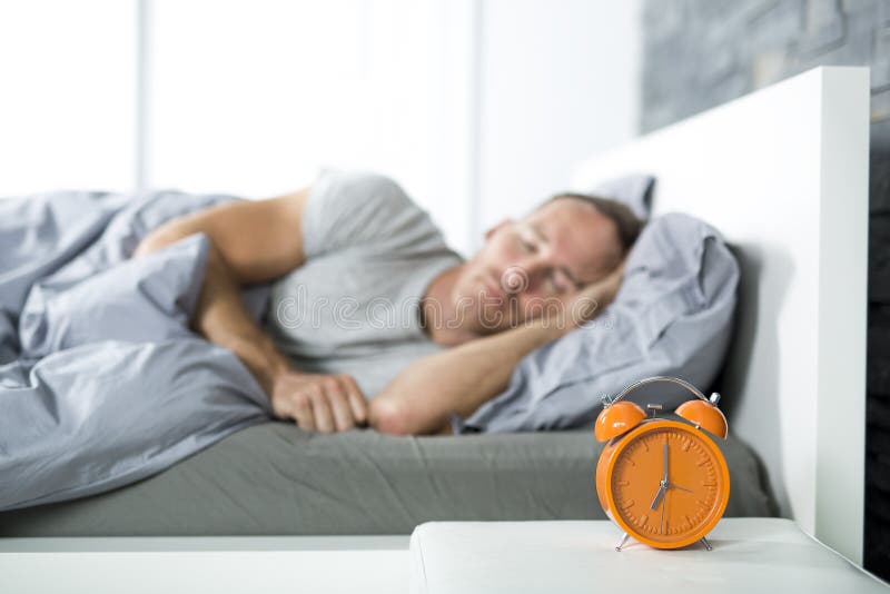 Time To Wake Up. Tired Man in the Bed Stock Photo - Image of home ...