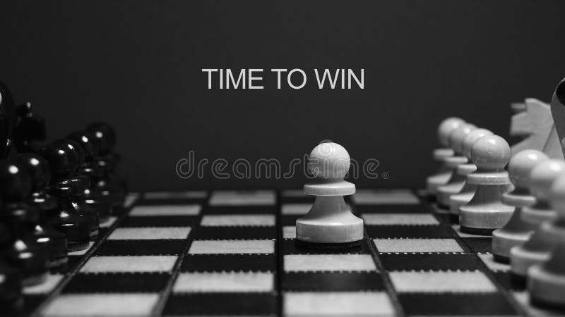Time To Win is Shown Using the Text and Photo of Chess Stock Photo ...