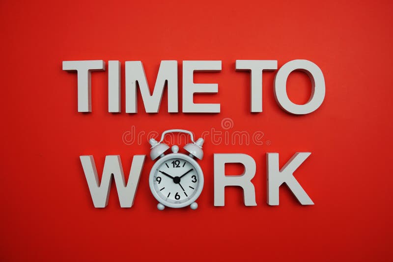 Time To Work Alphabet Letters on Red Background Stock Image - Image of ...