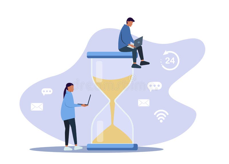 Time To Work. Time-management Project Plan Schedule. Sand Clock Stock ...