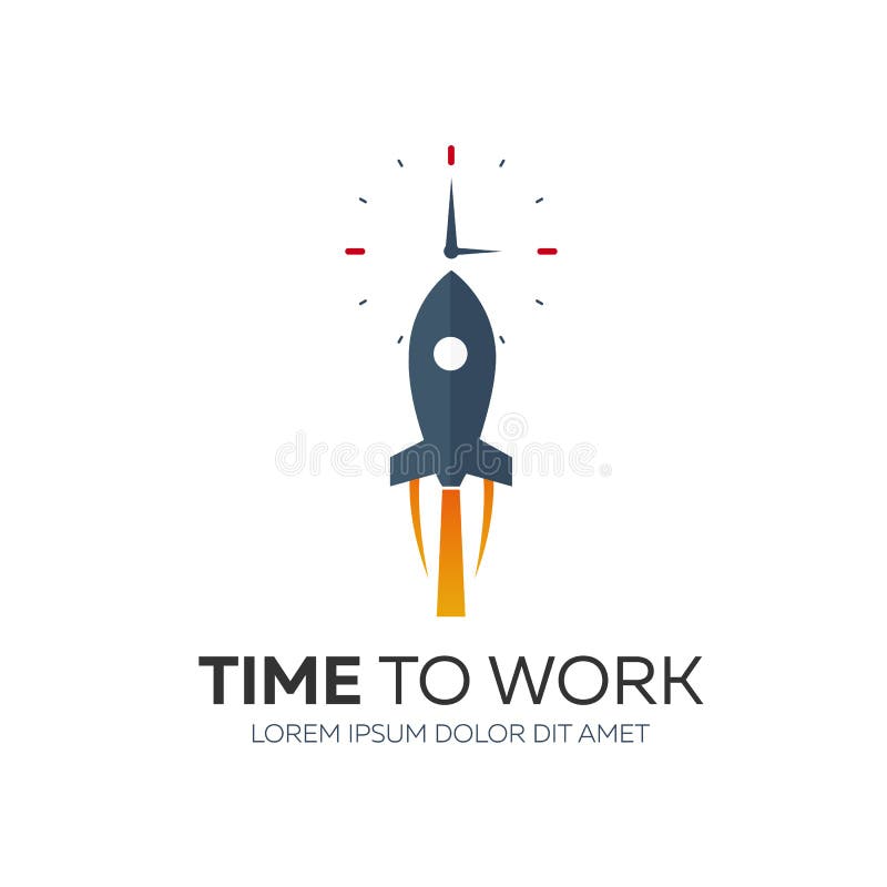 Time To Work. Time Management. Watch. Vector Flat Illustration. Stock ...