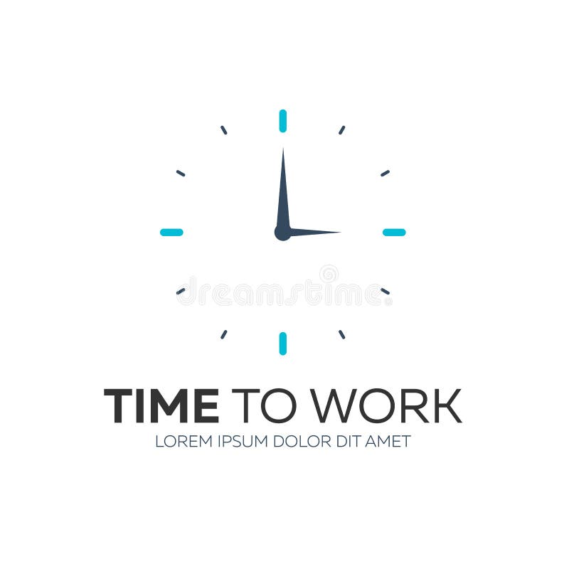Time To Work. Time Management. Watch. Vector Flat Illustration. Stock ...