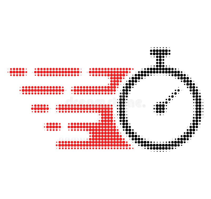 Time Tracker Halftone Dotted Icon with Fast Rush Effect Stock Vector ...