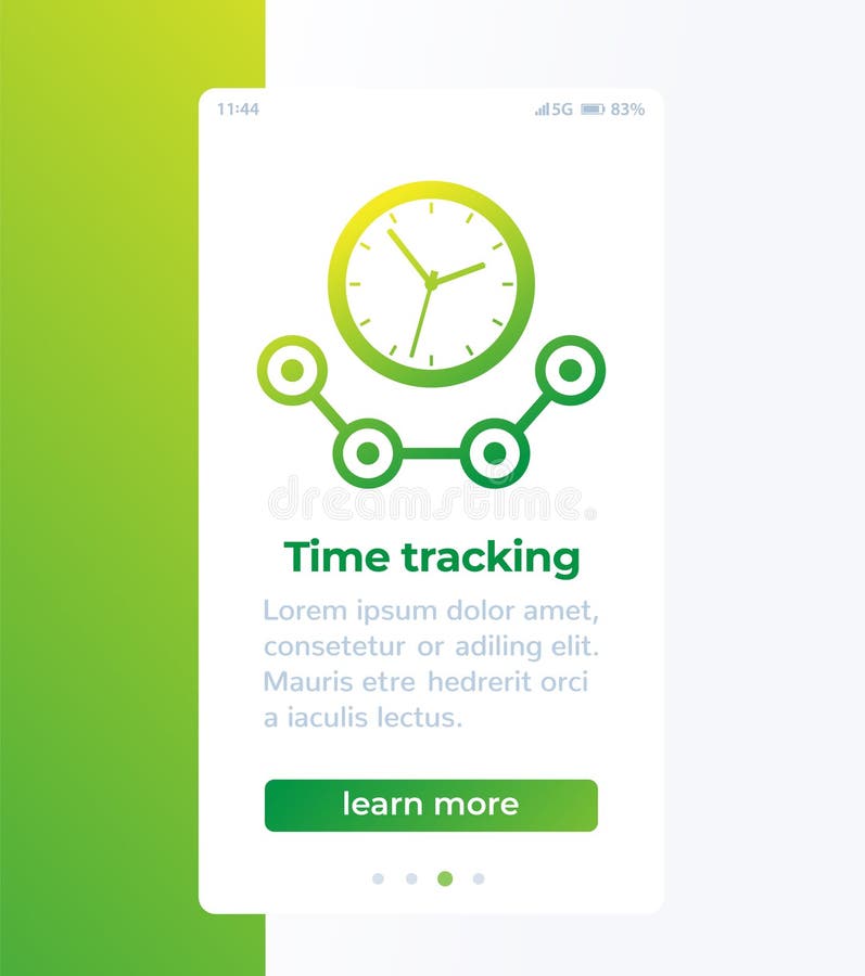 Time Tracking Banner with Icon, Vector Design Stock Illustration ...