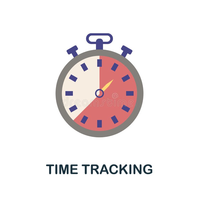 Time Tracking Flat Icon. Color Simple Element from Work from Home ...