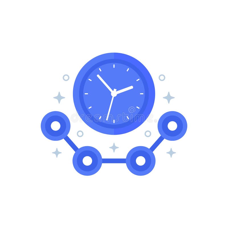 Time Tracking Icon with a Clock Stock Vector - Illustration of process ...