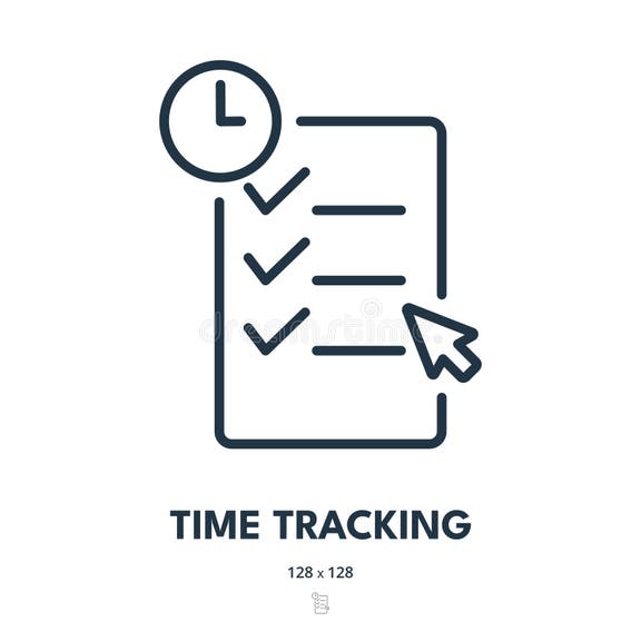 Time Tracking Icon. Schedule, Timesheet, Deadline. Editable Stroke ...