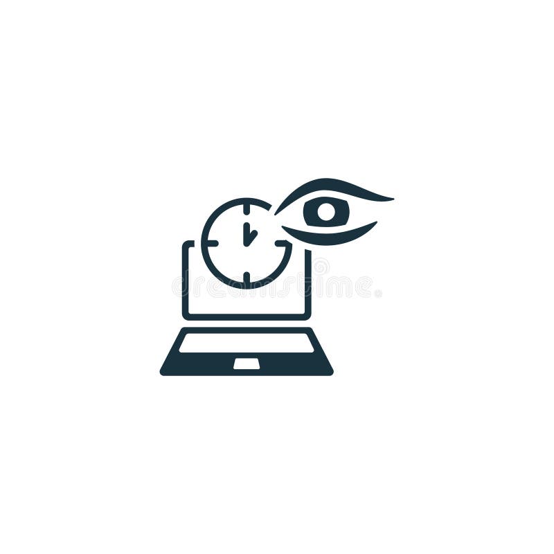 Time Tracking Software Icon. Monochrome Simple Remote Work Icon for ...
